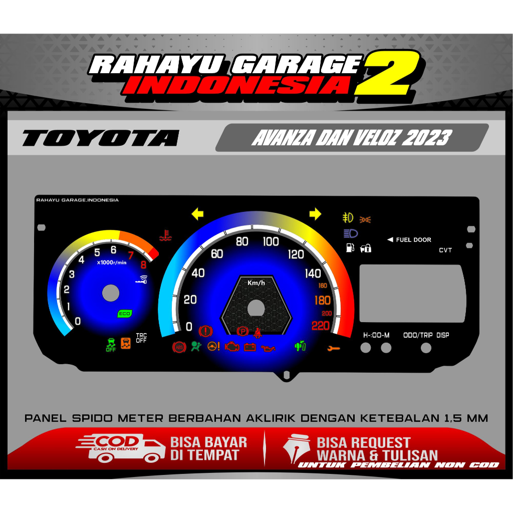Jual papan speedometer custom veloz panel spido meter custom veloz ...