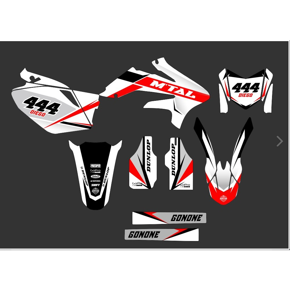 Jual decal full body stiker keren viar cross 250 warna putih list merah ...
