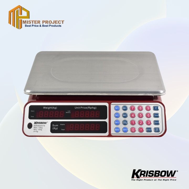 Jual Krisbow Price Scale Timbangan Barang Digital Tera 15Kg | Shopee ...