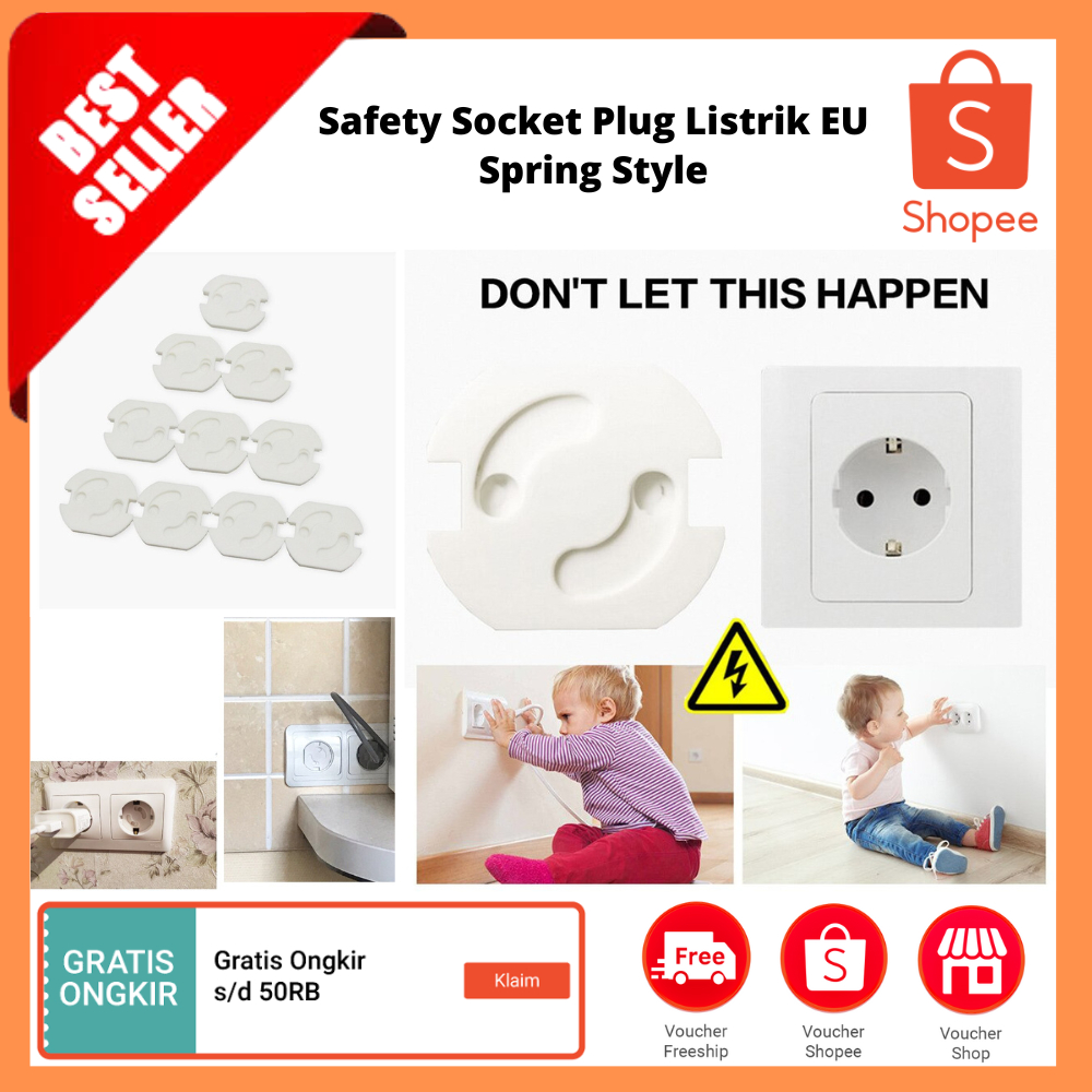 Jual Safety Socket Plug Listrik EU Spring Style / Stopkontak Elektrik ...