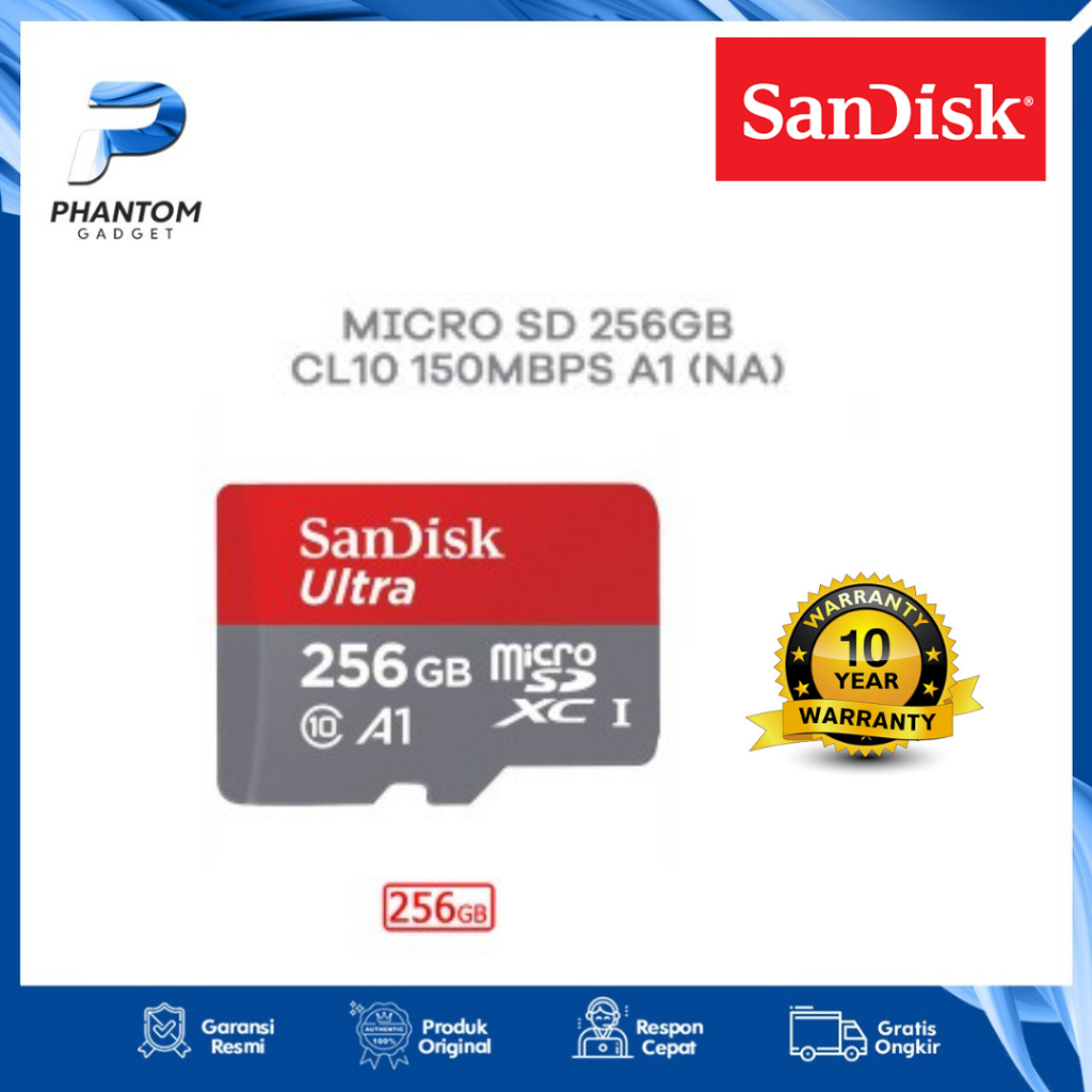 Jual Memory Card Micro SD 256GB CL10 A1 150Mbps (NA) | Shopee Indonesia