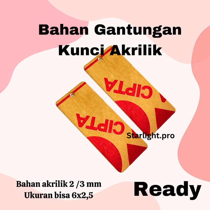 Jual Bahan ganci gantungan kunci keychain akrilik 6x2,5cm | Shopee ...