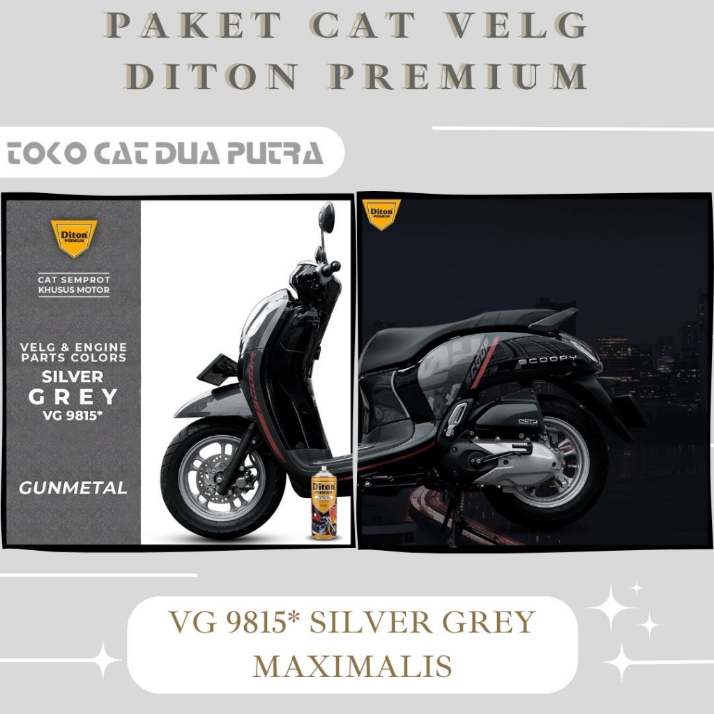 Jual Paket Cat Velg MINIMALIS Diton Premium VG 9815 Silver Grey (Gun ...