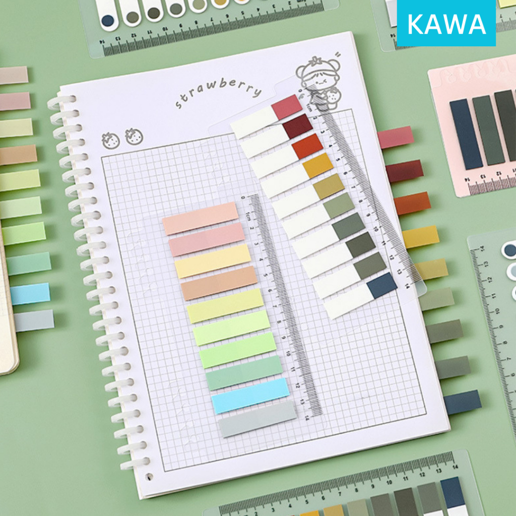 Jual KAWA Sticky Notes List Set Mini 10 Warna Pastel Soft Penanda Memo ...