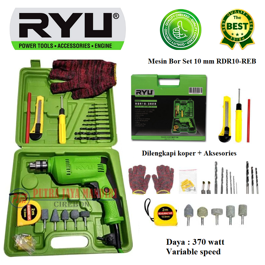 Jual Bor Ryu RDR 10 3 REB Bor Ryu 10 Mm Plus Koper Bor Besi Ryu ...