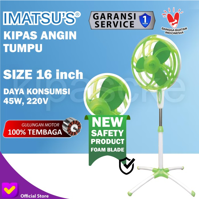 Jual Stand Fan Imatsu SF-FS-40P-NB 16 Inch Kipas Angin Lantai Berdiri ...