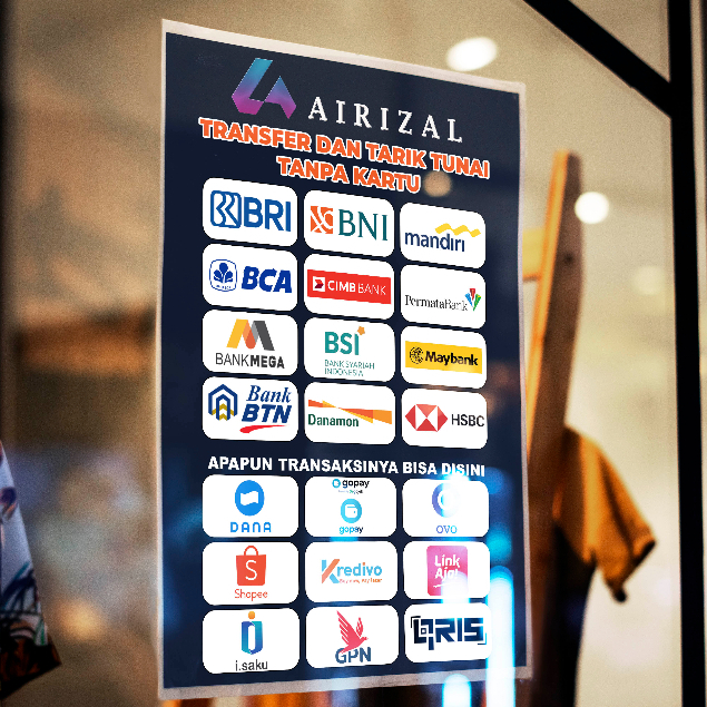 Jual STIKER / POSTER DAFTAR TARIF AGEN BRILINK BSI MANDIRI, TOP UP, TOP ...