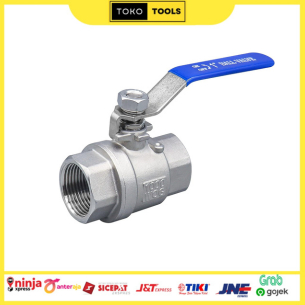 Jual stop kran air ball valve stainless 304 2pc 1 1/2" inch | Shopee ...