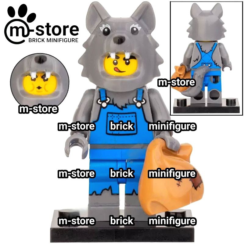 Jual brick wolf costume mini toy figure | Shopee Indonesia