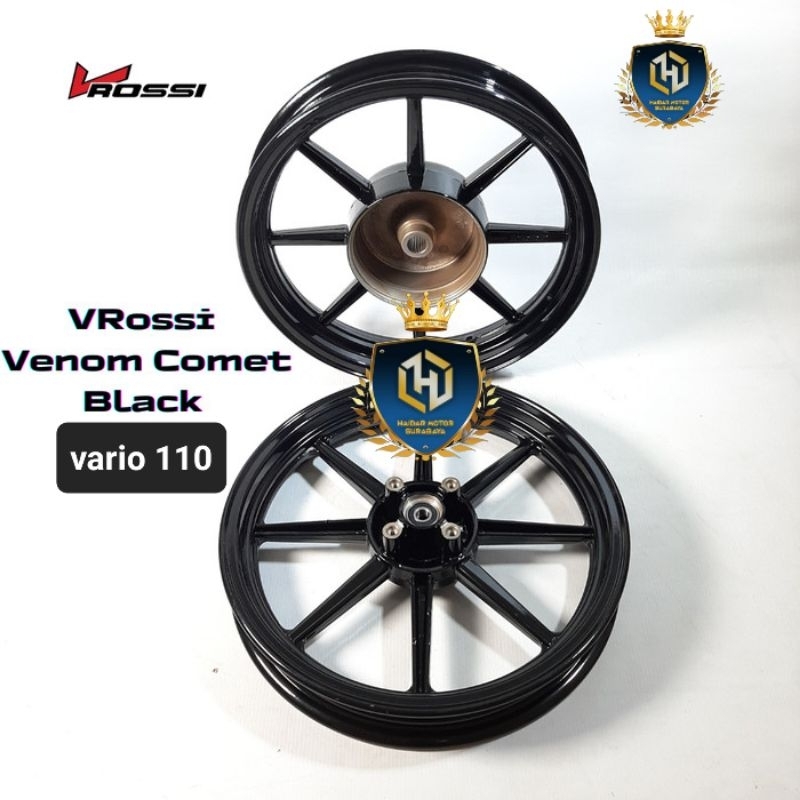 Jual Velg VRossi Venom Comet Vario 110 velg beat scoopy ukuran 14x185/215 - Hitam Gold | Shopee ...