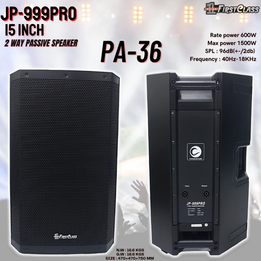 Jual SPEAKER PASIF FIRSTCLASS JP 999PRO PA 36 / PA 57 15INCH | passive ...