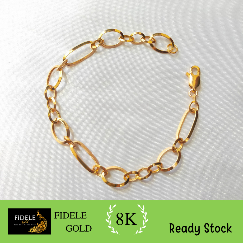 Jual Gelang Rantai Polos Mocca Mozza emas asli hollow fancy | Shopee ...