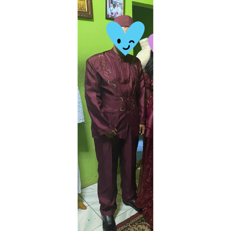 Jual basofi marun se set celana rompi jas dan peci | Shopee Indonesia