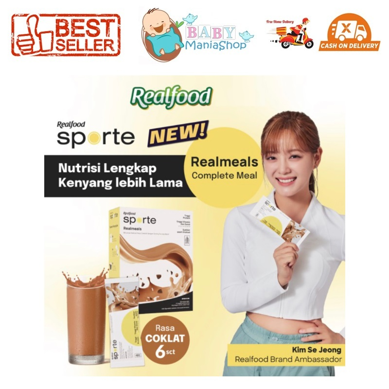 Jual Realfood Sporte Realmeals Minuman Tinggi Protein Sereal Cokelat ...