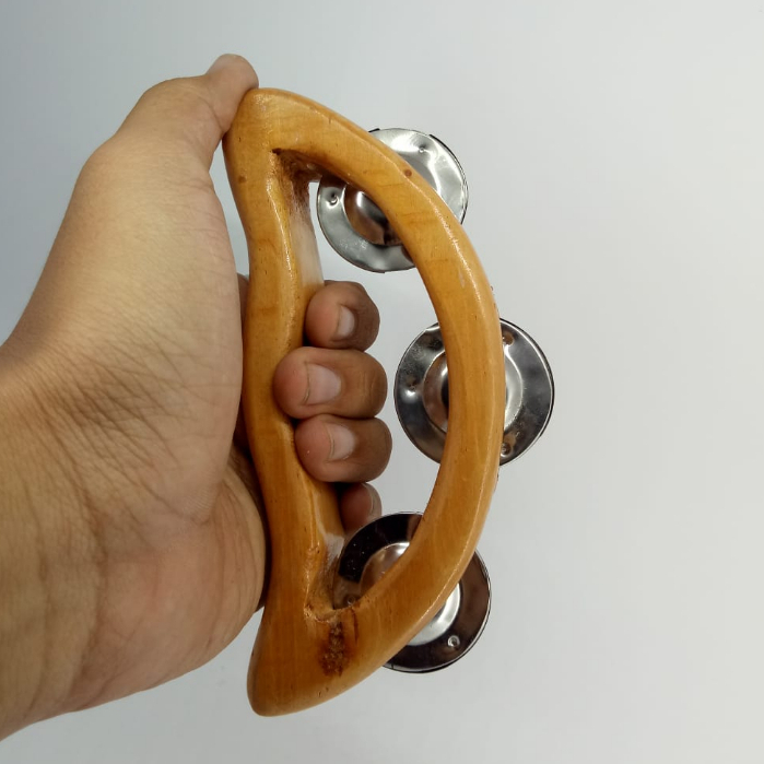 Jual Tamborin / Tamborine Bulan Sabit 3 Kerincingan Logam / Alat Musik ...