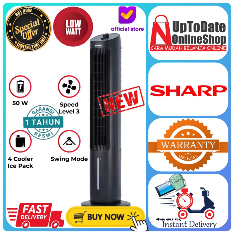 Jual AIR COOLER SHARP PJ-R34TY-B PJR 34TY PJR34TY TOWER 4L LOW WATT ...