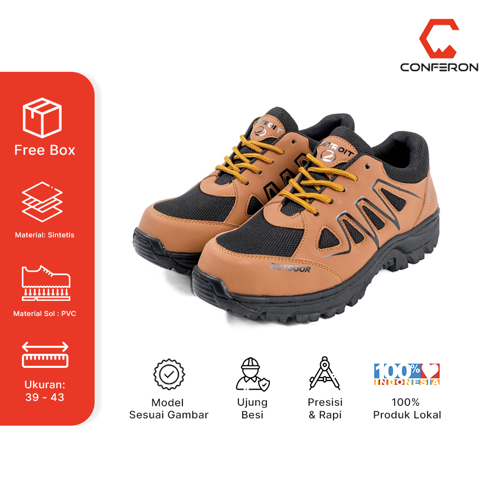 Jual Conferon - Sepatu Boot Detroit Larva Ujung Besi Ukuran 39 40 41 42 ...