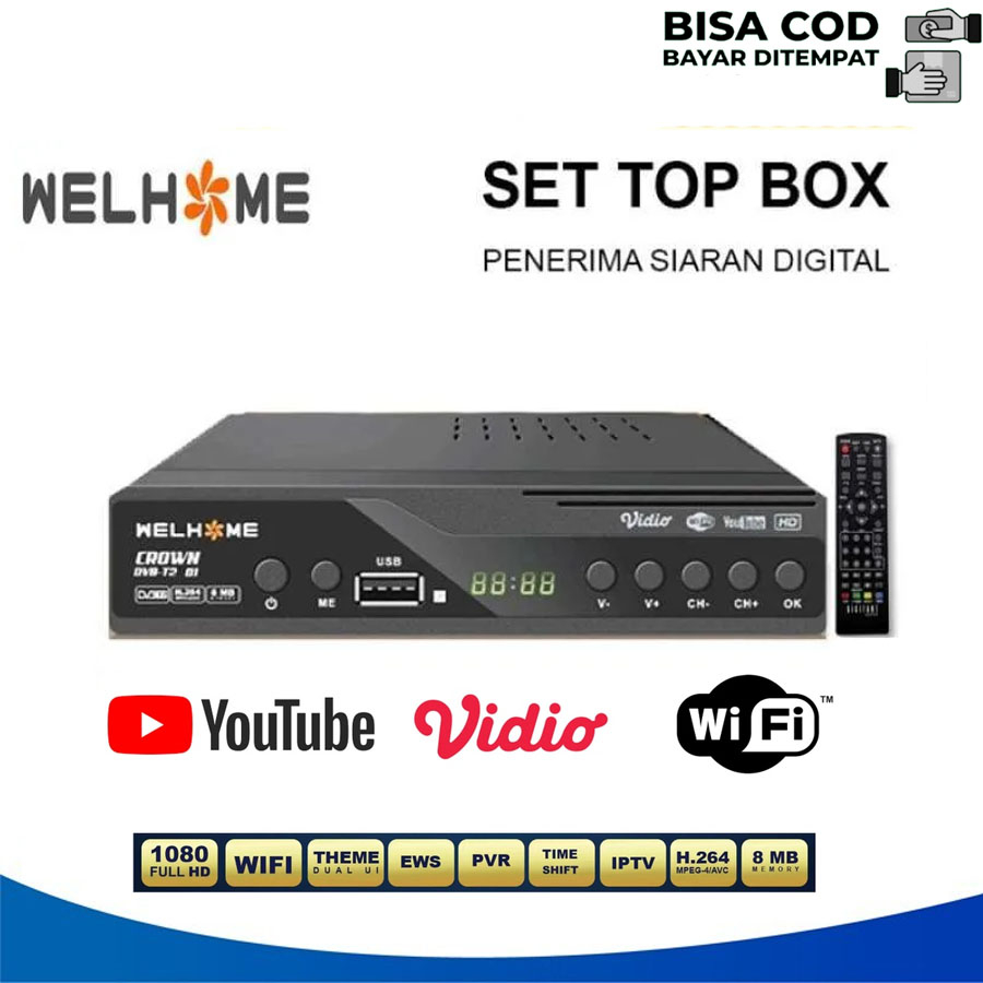 Jual Set Top Box / STB WELHOME DVB T2/STB WELHOME ORIGINAL | Shopee Indonesia