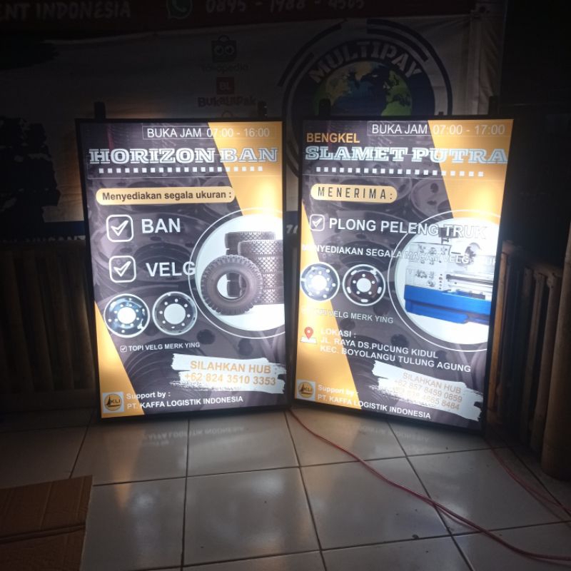 Jual NEON BOX 2SISI 60CM X 90CM FREE PACKING KAYU + KARDUS + BUBLEWRAF ...