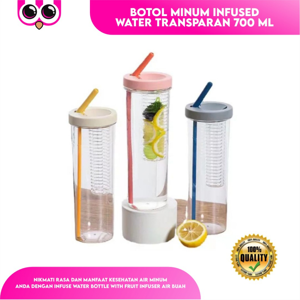 Jual BOTOL MINUM INFUSED WATER TRANSPARAN 700 ML TEMPAT MINUM BOTTLE ...