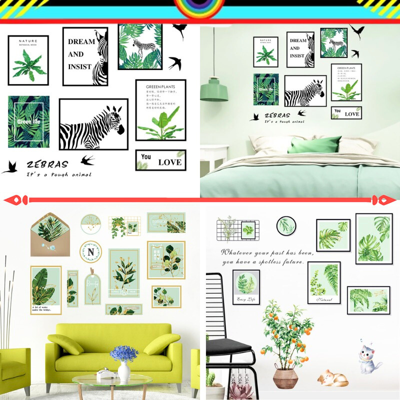 Jual WALLSTICKER WALL STICKER STIKER SETIKER DINDING KOTAK FRAME ZEBRA DAUN DEKORASI RUMAH ...