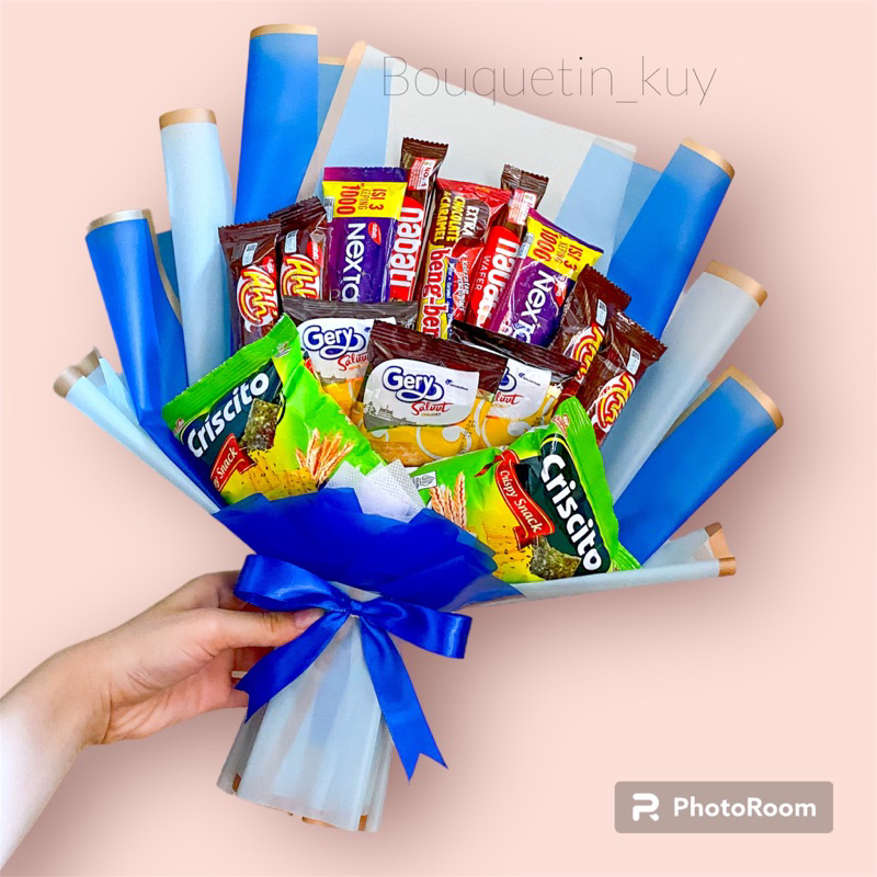 Jual (BUKET SNACK 0045) Buket Snack Murah Untuk Hadiah Kado Gift Wisuda ...