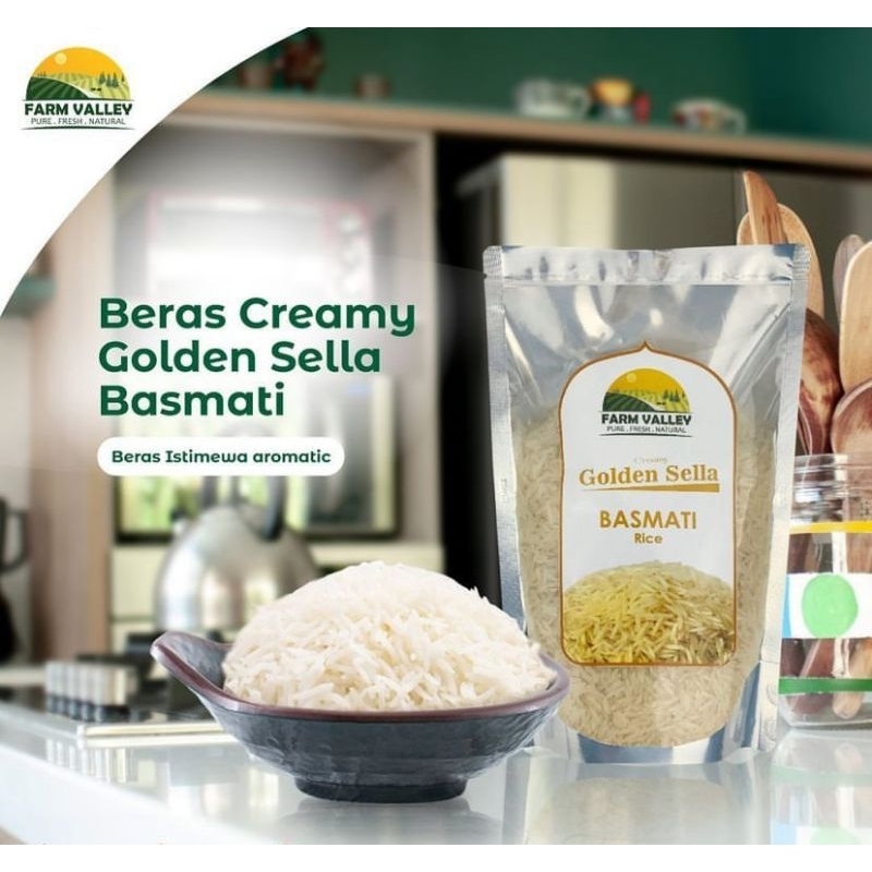Jual Beras Basmati | Creamy Golden Sella Basmati Rice 1Kg | Shopee Indonesia