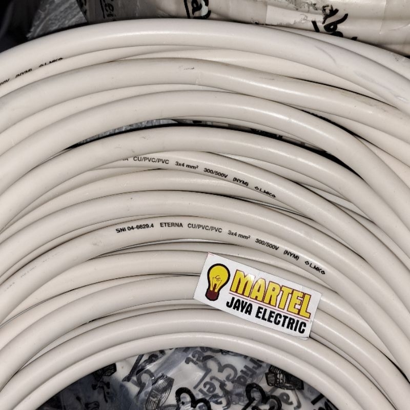 Jual Kabel listrik Nym 3x4mm ETERNA / kabel engkel [ ecer per 1 meter ...