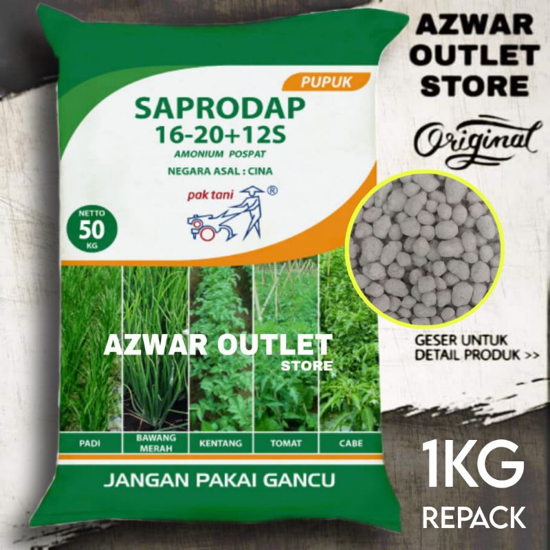 Jual PUPUK SAPRODAP Amonium pospat untuk tanaman | 1KG REPACK original ...