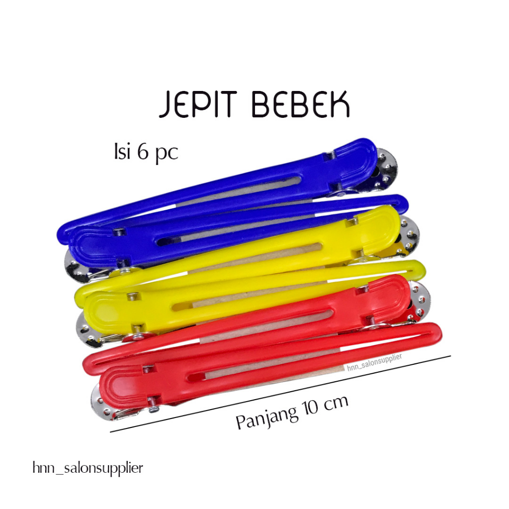 Jual Jepit Bebek Gigi Parting Alat Rambut Salon Warna Warni 6pc ...