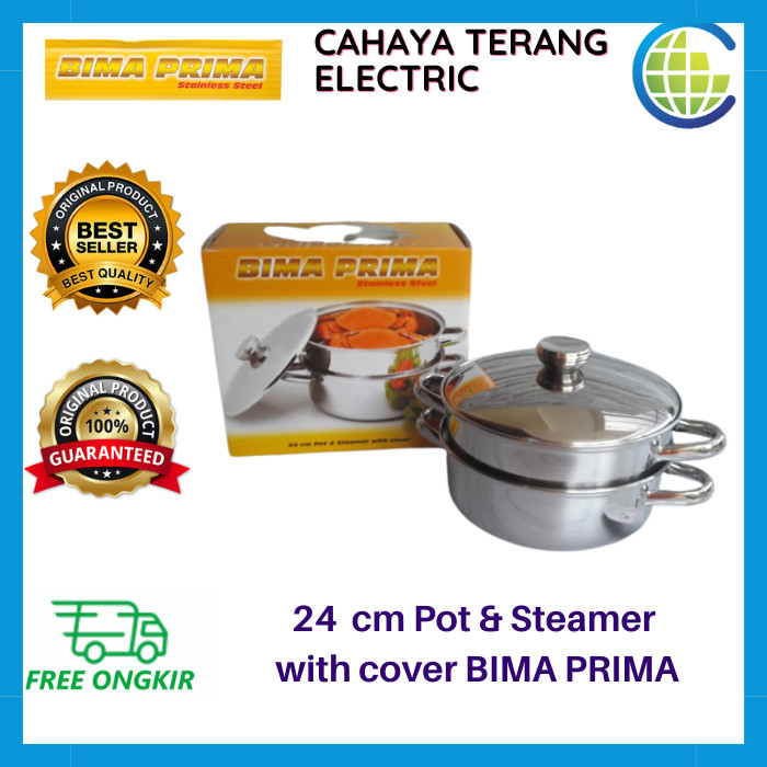 Jual BIMA PRIMA Panci Steamer Kukusan 2 Susun Stainless Steel Kukus 24 ...