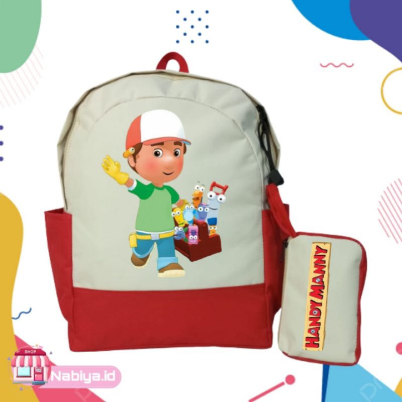Jual TAS RANSEL ANAK BACKPACK ANAK SEKOLAH GAMBAR HANDY MANNY FREE NAME ...