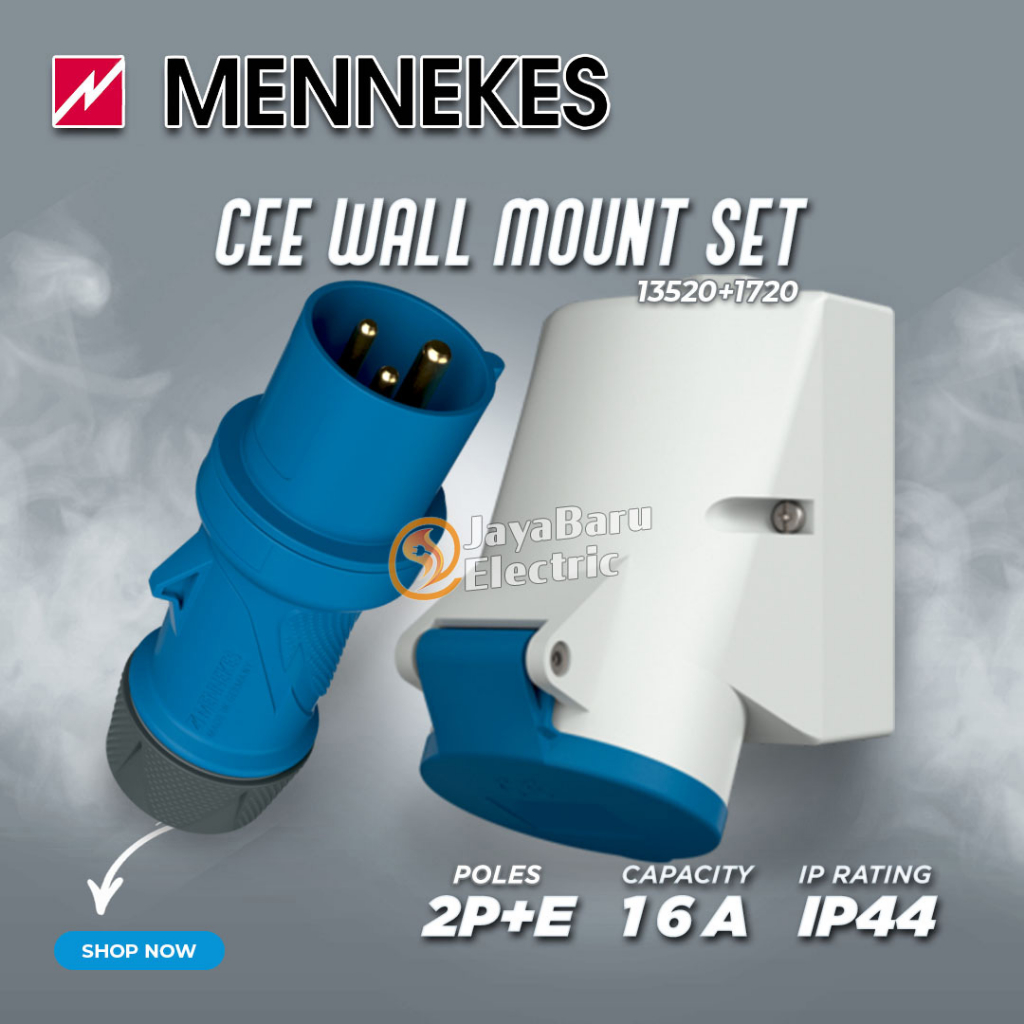 Jual MENNEKES Plug Wall Mount Socket Receptacle Set 2P+E / 3 Pin 16A ...