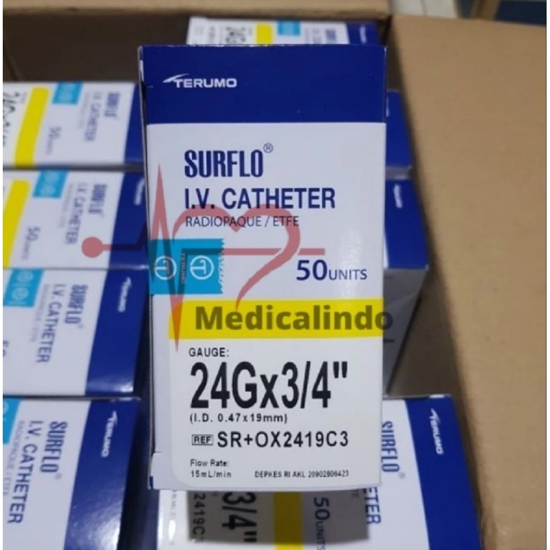 Jual Terumo Surflo 24G IV Catheter Terumo Jarum Infus Terumo 24G ...