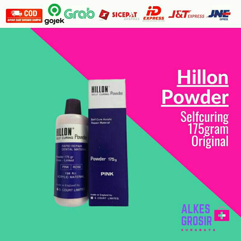 Jual Hillon Powder Self Curing 175 gram ORIGINAL Warna Pink Gigi Palsu ...