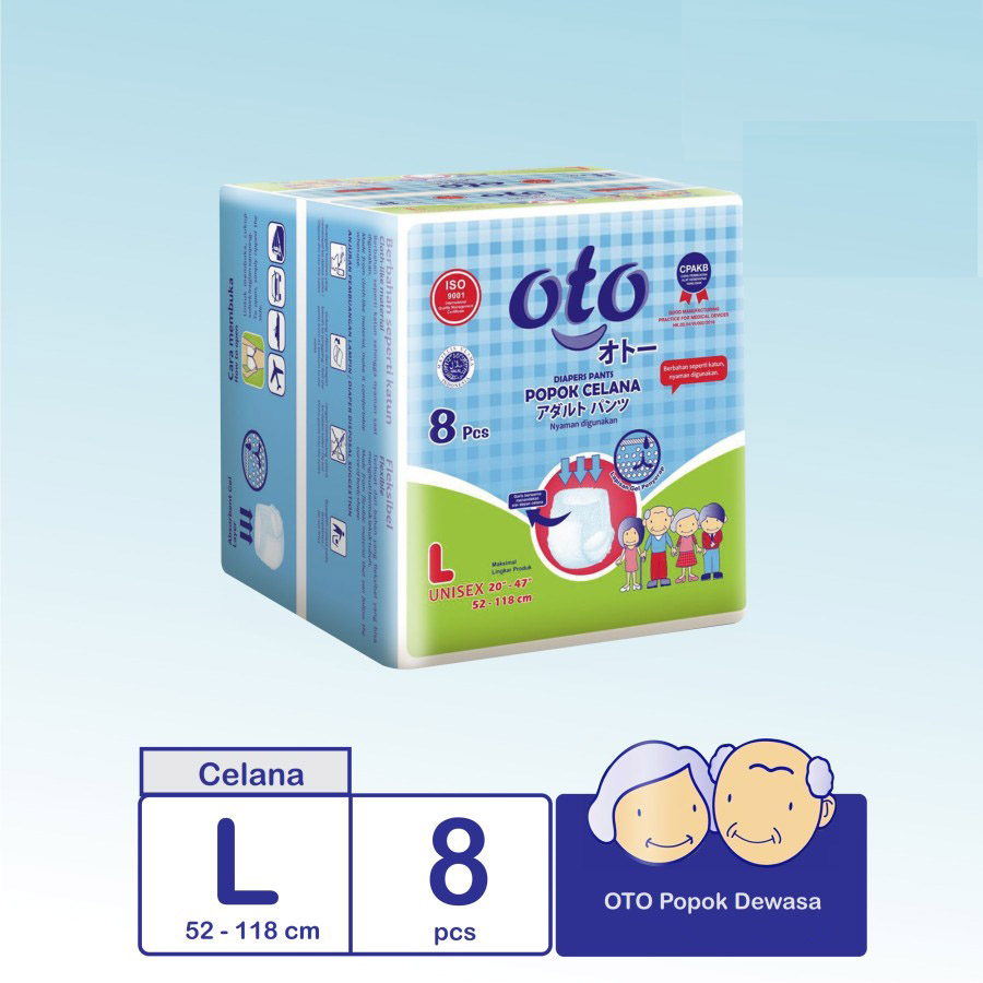 Jual OTO Diapers Adult Pants / Popok Dewasa model Celana Uk L - isi 8 pcs | Shopee Indonesia