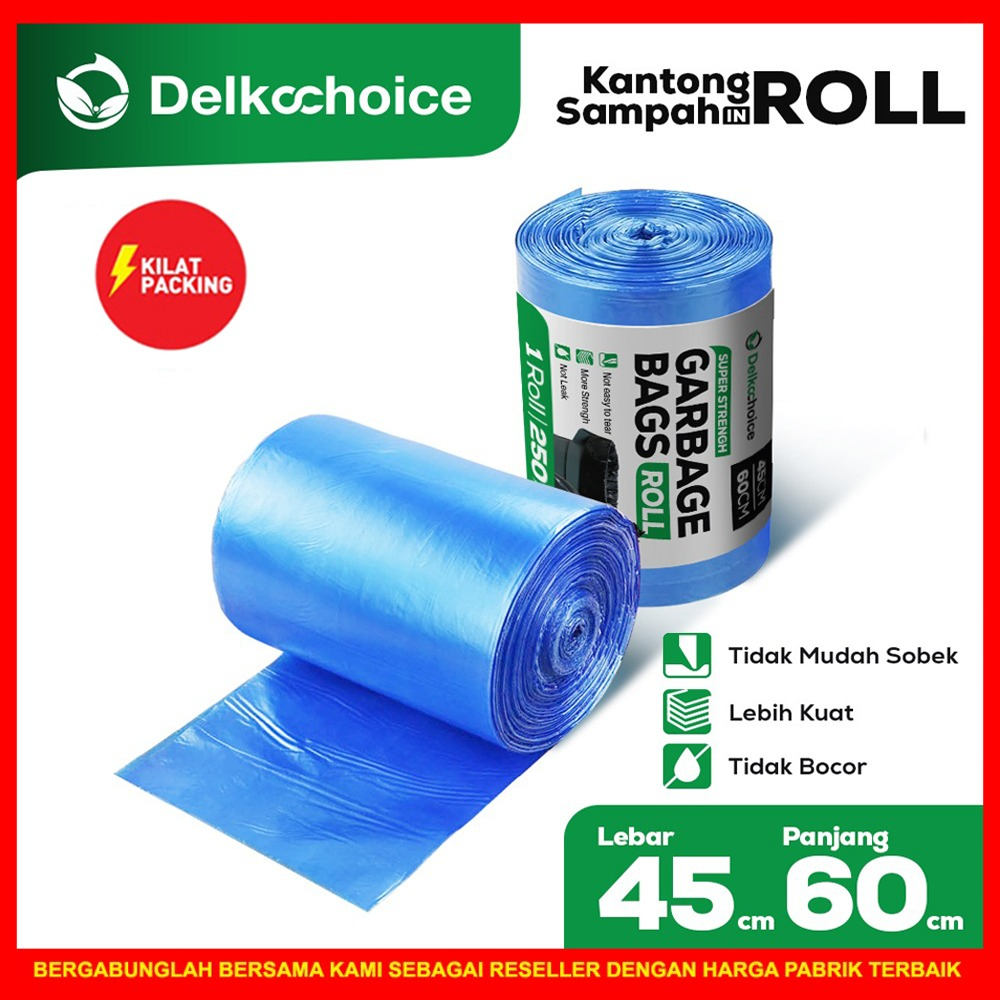 Jual Kantong Plastik Sampah Roll Warna Jumbo Trash Bag Delkochoice Roll | Shopee Indonesia