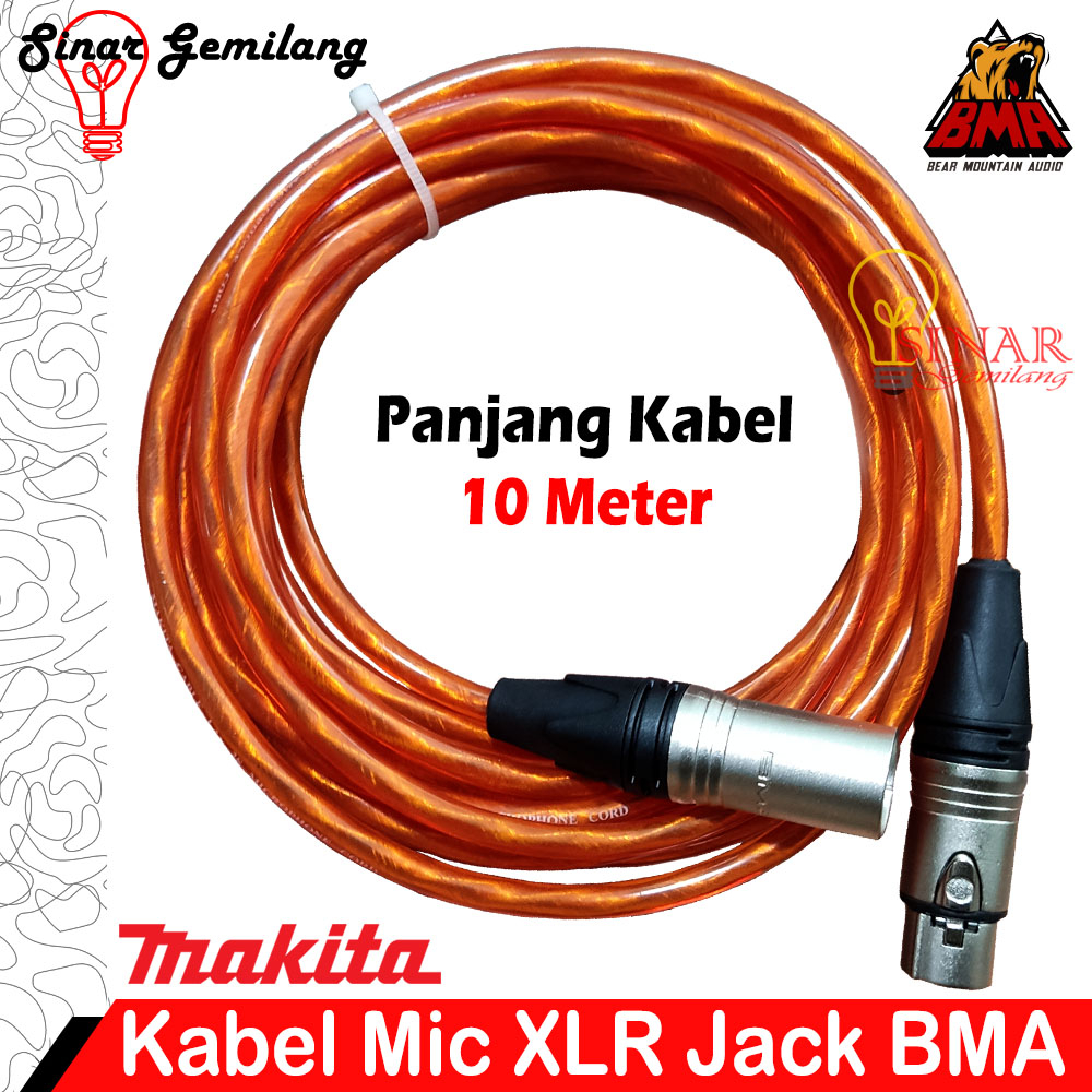Jual Kabel Mic Makita XLR 20 Meter Male To Female Jack BMA Konektor Audio Microphone | Shopee ...