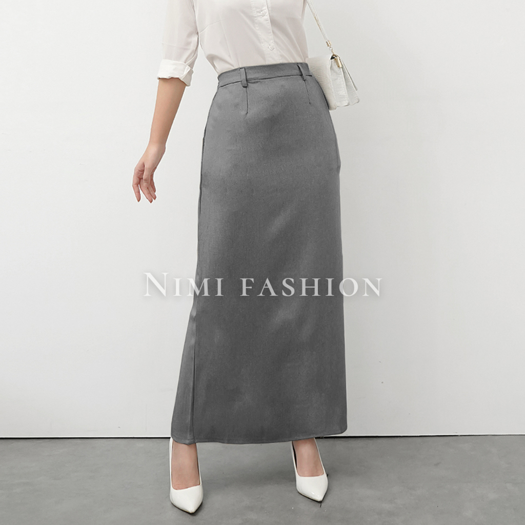 Jual NIMI - Rok Span Kerja Wanita Rempel Belakang Bahan Stretch Premium ...