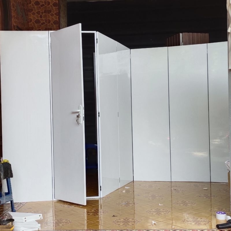 Jual partisi ruangan minimalis tipe PZ1 putih glossy plus pintu ...