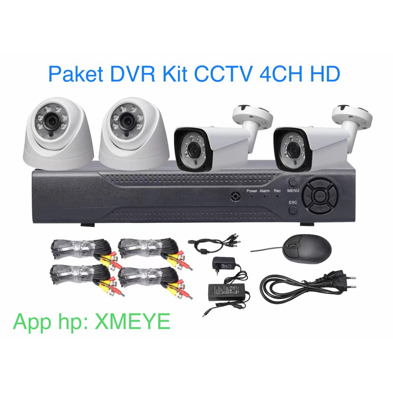 Jual DVR KIT 4ch full hd 2mp paket dvr kit 4channel lengkap dengan cctv ...