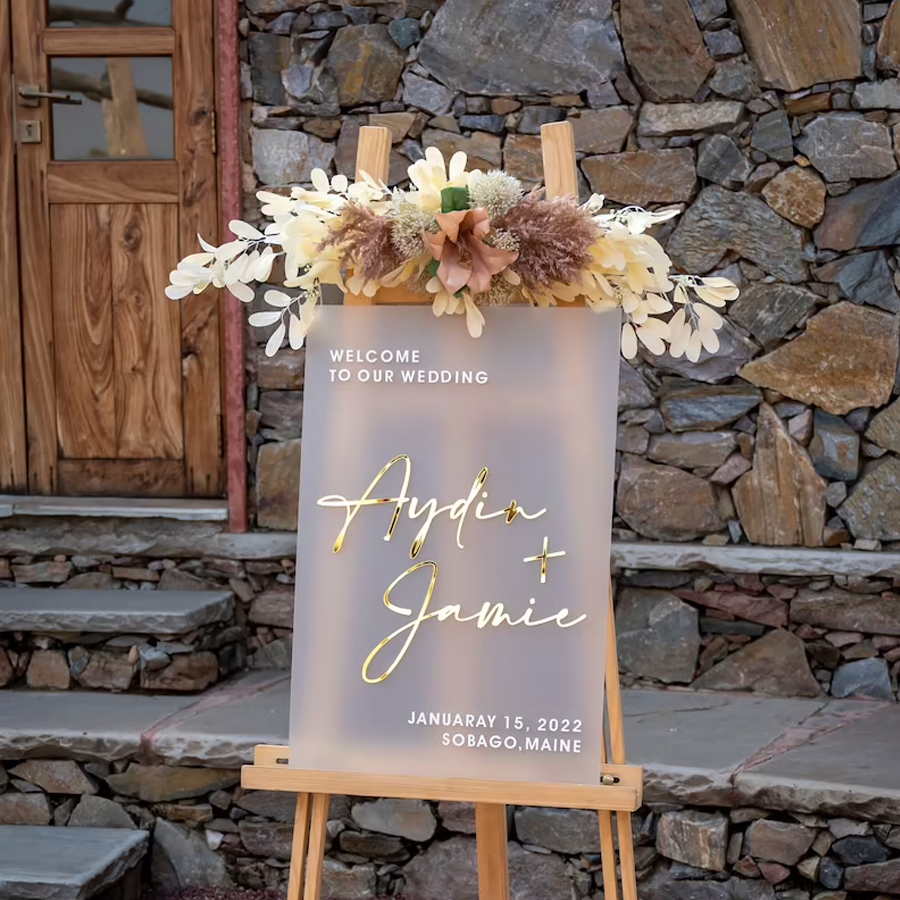 Jual PAPAN NAMA / WELCOM SIGN WEDDING / WELCOM SIGNAGE AKRILIK CUSTOM ...