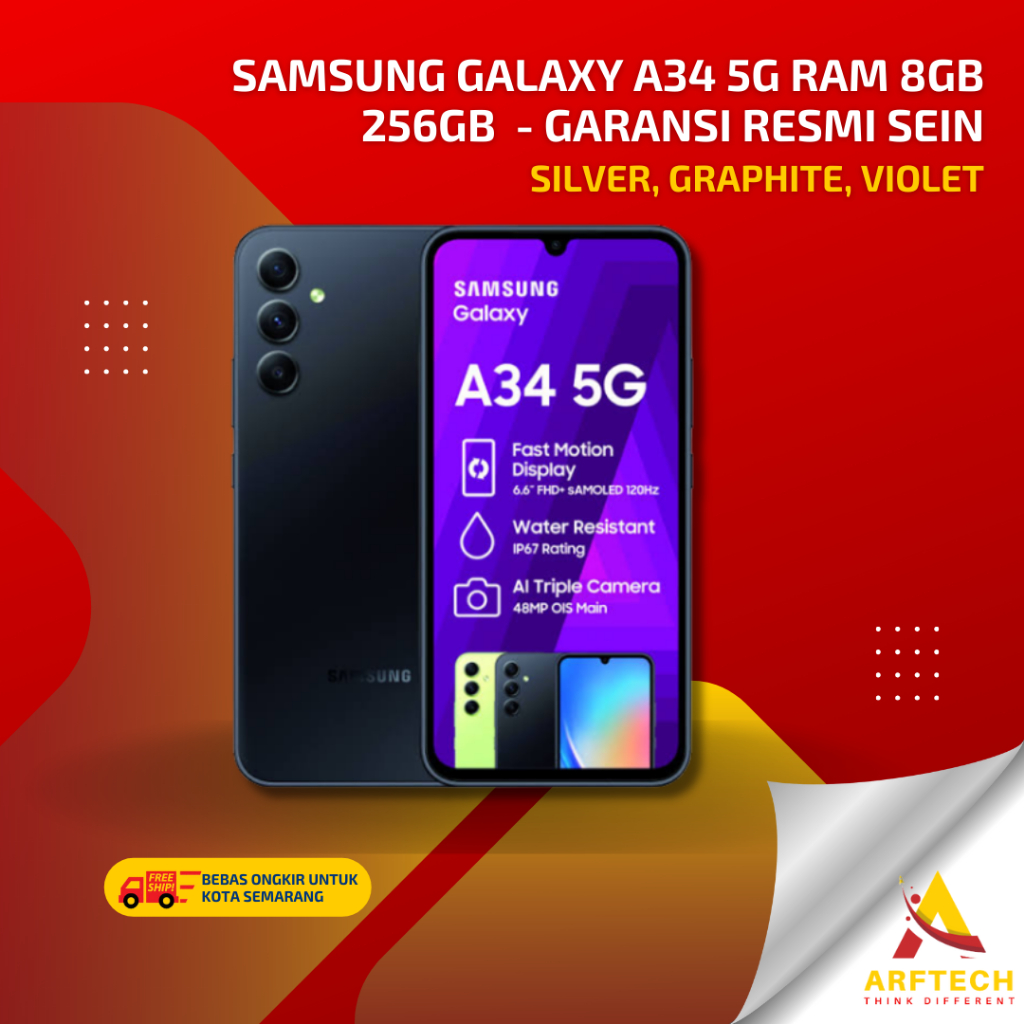 Jual Samsung Galaxy A34 5G RAM 8GB 256GB Silver, Graphite, Violet ...