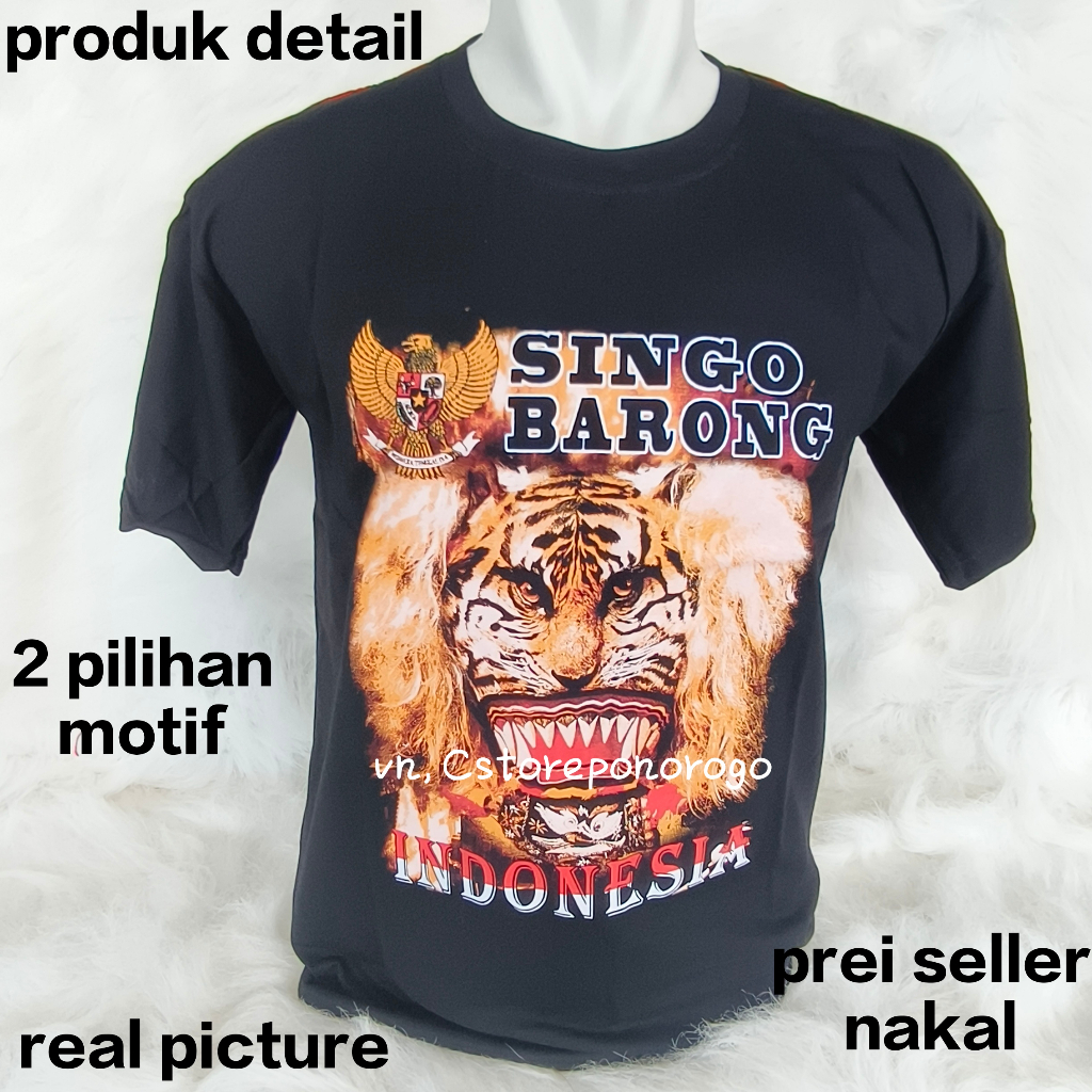 Jual KAOS MOTIF SINGO BARONG REOG / baju barong / kaos reog / kaos ...