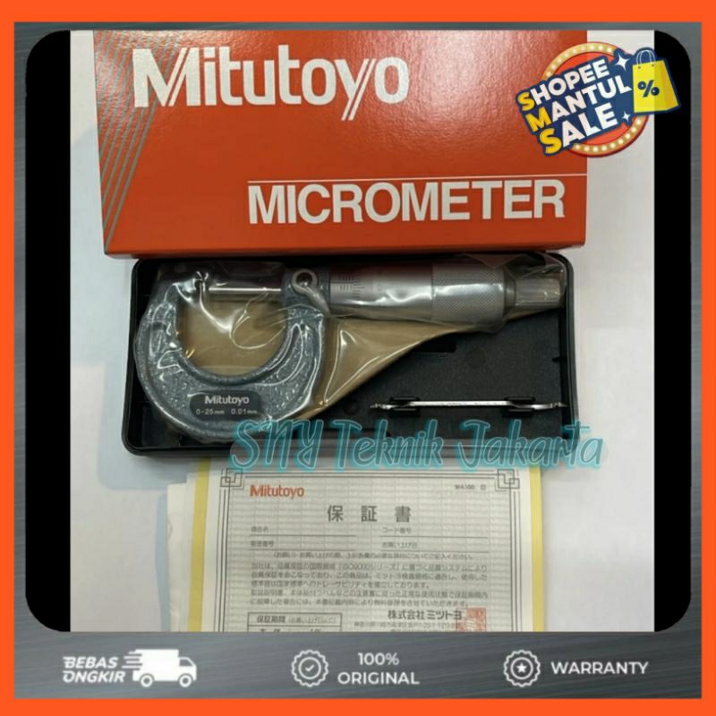 Jual Micrometer 0 - 25mm MITUTOYO Japan 103 - 137 Original Made in ...
