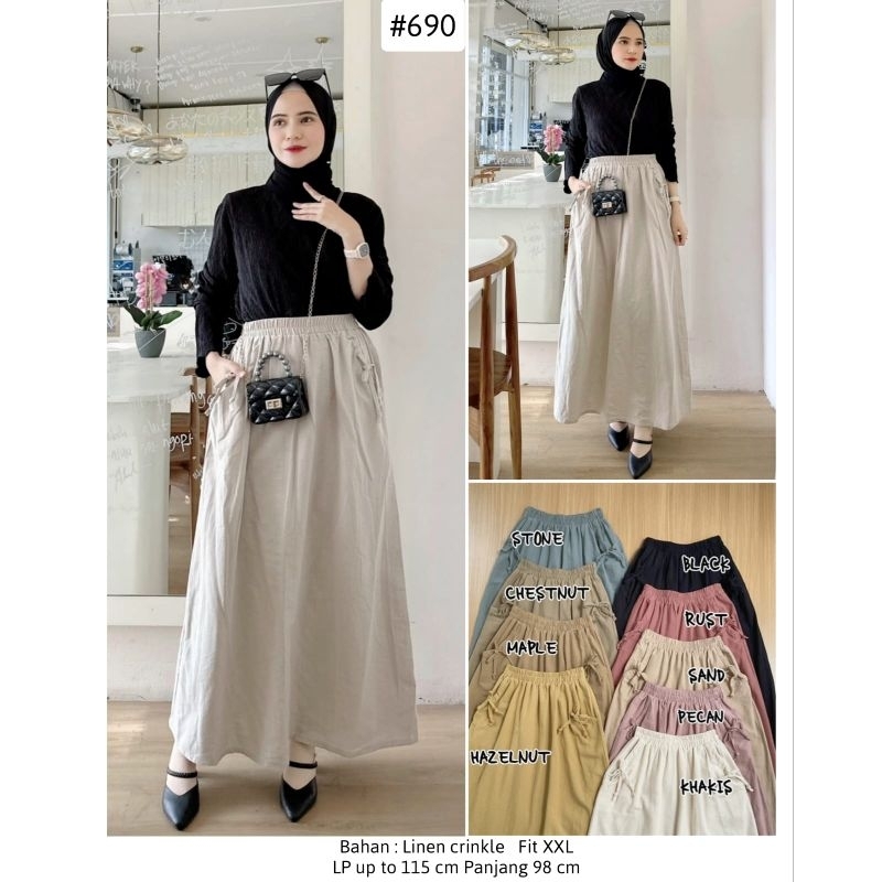 Jual COD // MAUREEN SKIRT ROK LINEN CRINKLE TERBARU TERMURAH KEKINIAN ...