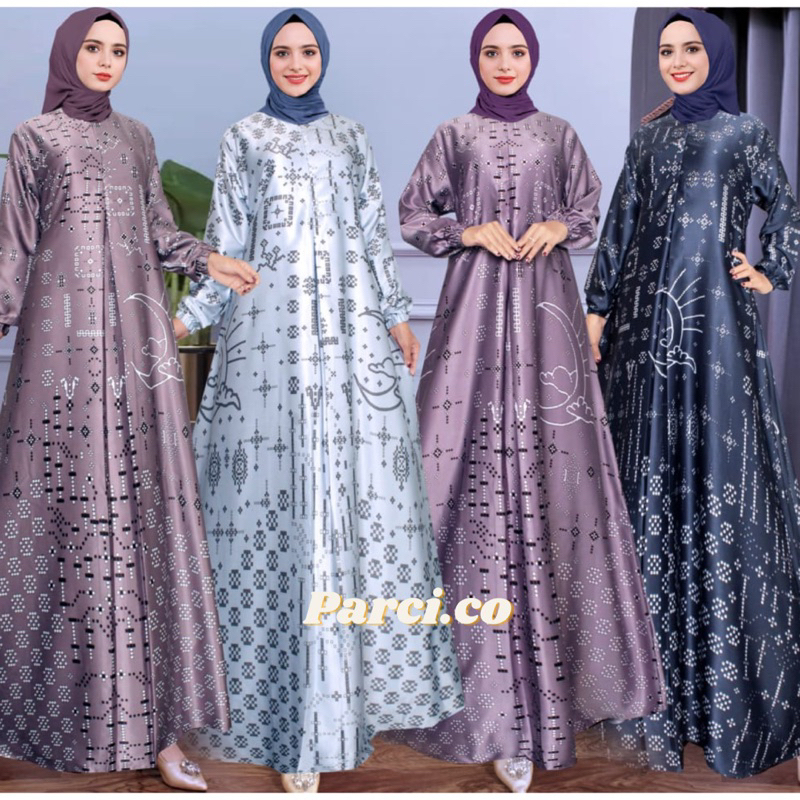 Jual (COD)Parci Tasya Gamis Silky Premium - Gamis Silk -Gamis Silk ...