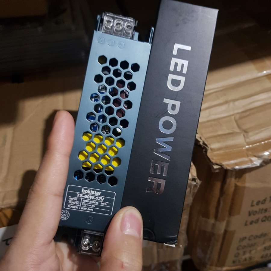 Jual Power Supply Mini SLIM Output DC 12V 5A 60Watt Input AC 220V ...