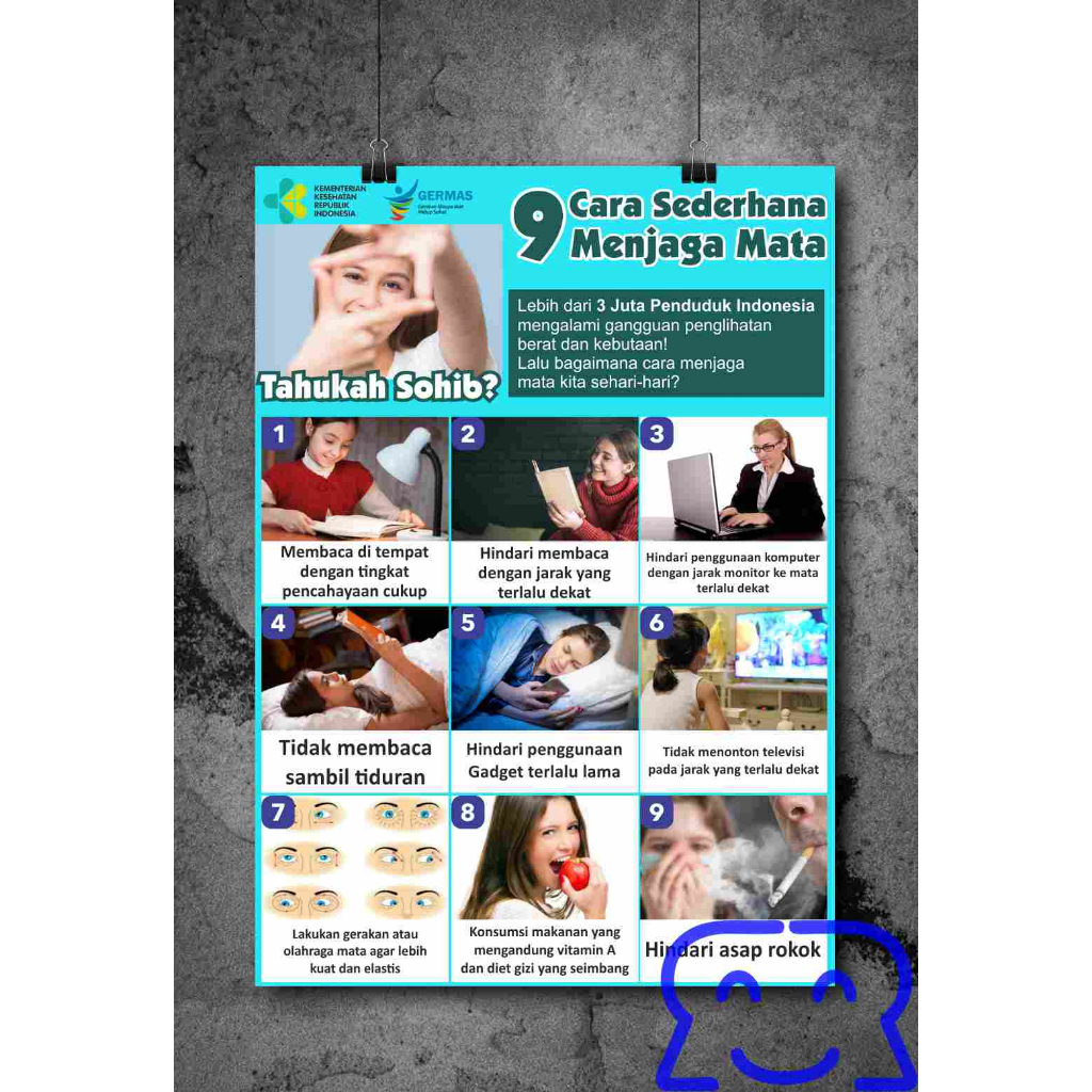 Jual SUPER BIG Poster kesehatan MATA 60cm x 90cm Artpaper 260gr tinta ...
