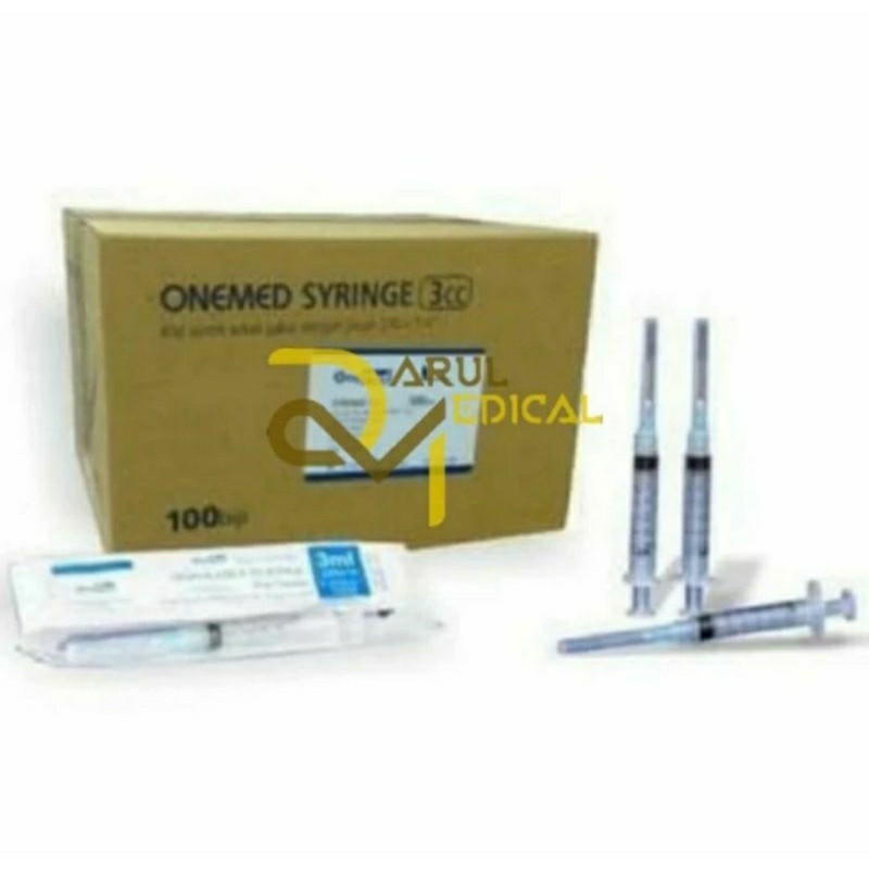Jual OneMed Spuit Needle Syringe 3cc 3ml Jarum Suntik 23G × 1¼" | Shopee Indonesia